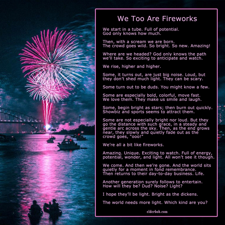 Which Fireworks Are You? - Elder Bob's Guide To Better Living After 50